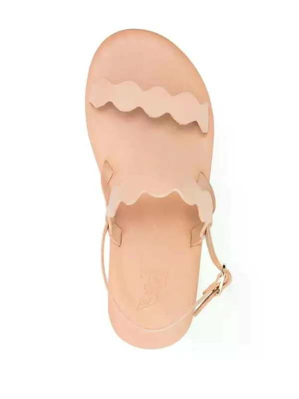 ANCIENT GREEK SANDALS Scallop Leather Sandals - Neutrals