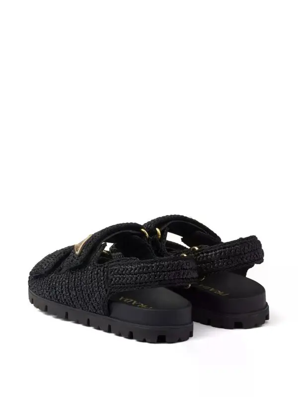 Prada Logo-plaque Woven Sandals