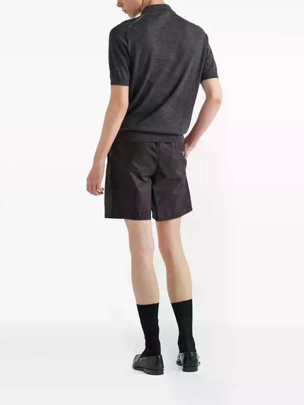 Prada Logo-plaque Swim Shorts - Black