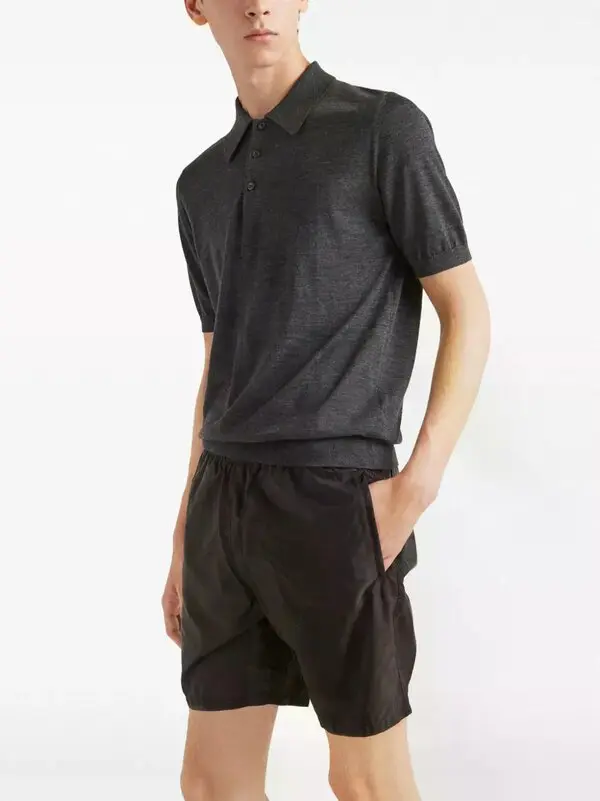 Prada Logo-plaque Swim Shorts - Black