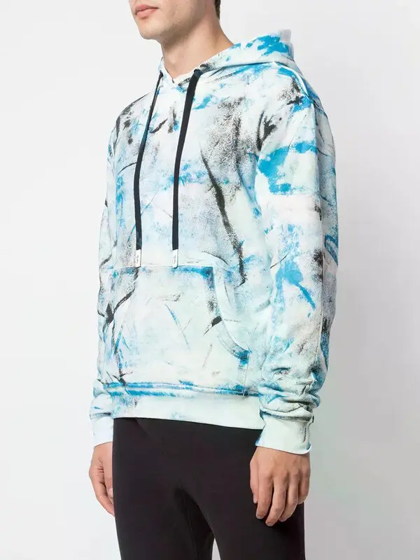 HACULLA. Hand-painted Cotton Hoodie - Blue