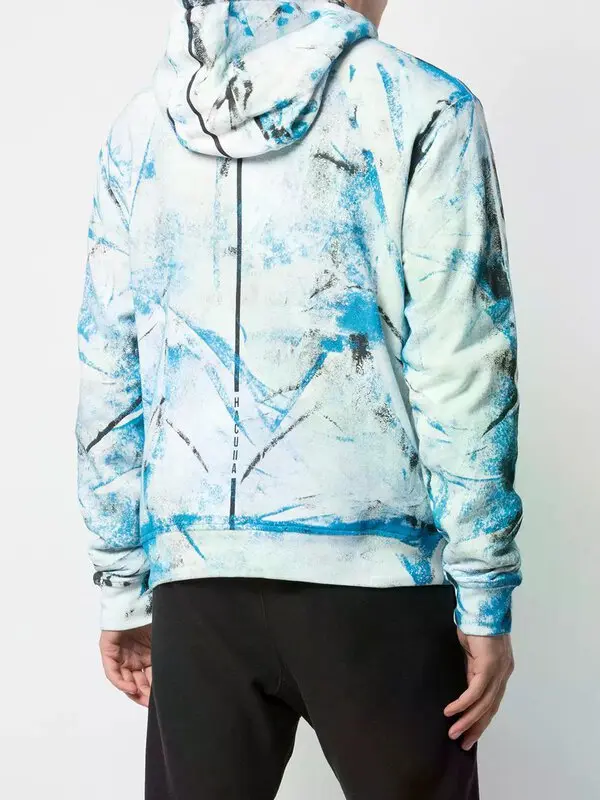 HACULLA. Hand-painted Cotton Hoodie - Blue