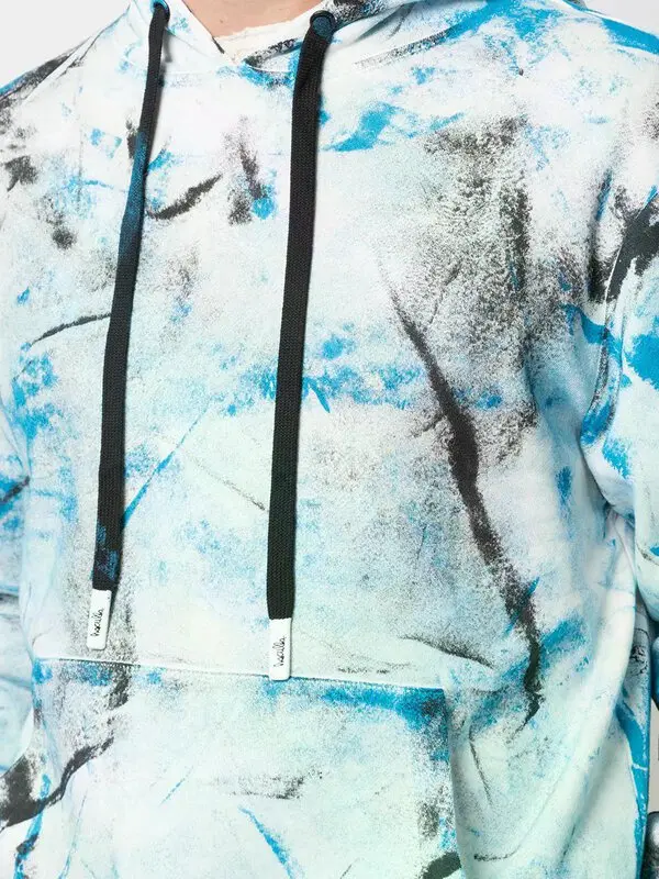 HACULLA. Hand-painted Cotton Hoodie - Blue