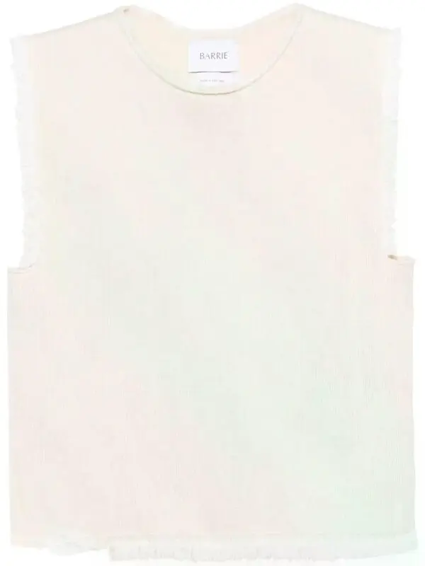 BARRIE Frayed-detailing Knitted Top - Neutrals
