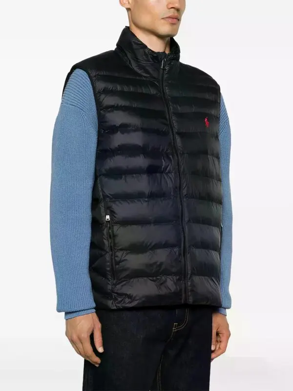Polo Ralph Lauren Padded Gilet With Embroidered Logo - Black