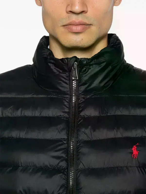 Polo Ralph Lauren Padded Gilet With Embroidered Logo - Black