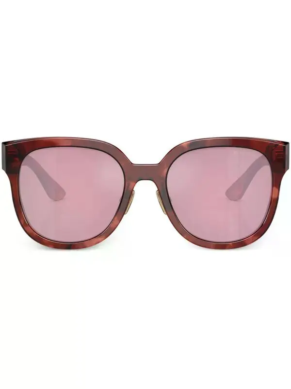 Miu Miu Logo-lettering D-frame Sunglasses - Red