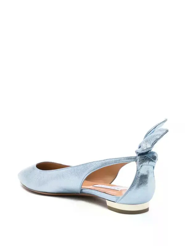 AQUAZZURA Bow Tie Leather Ballerinas