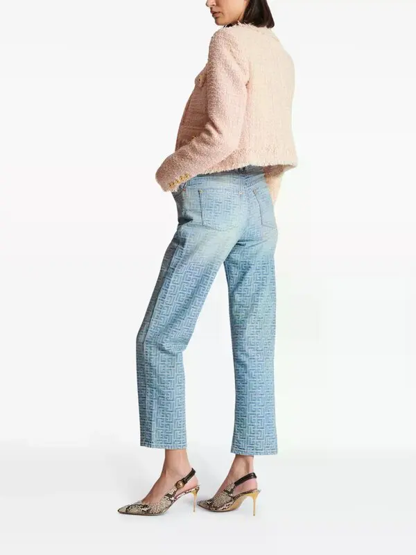 Balmain Collarless Tweed Jacket
