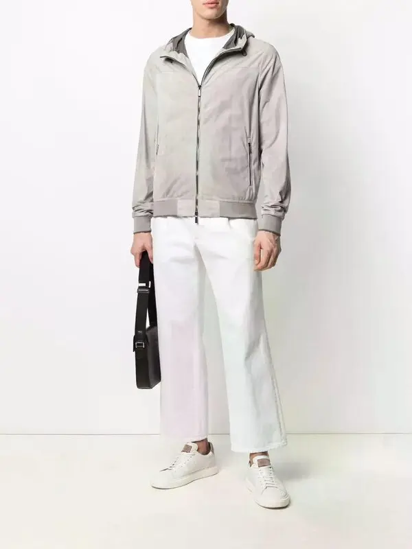 MOORER Lightweight Zipped Leather Jacket