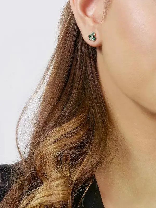 LEO PIZZO 18kt Rose Gold Emerald And Diamond Earrings - Pink