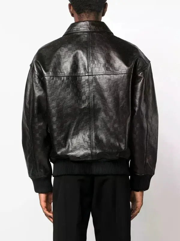 MISBHV Monogram-jacquard Leather Jacket