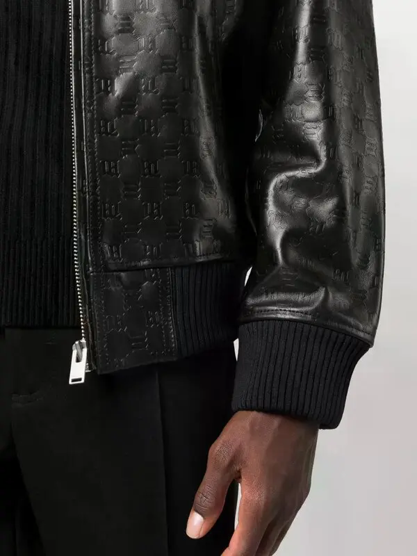 MISBHV Monogram-jacquard Leather Jacket