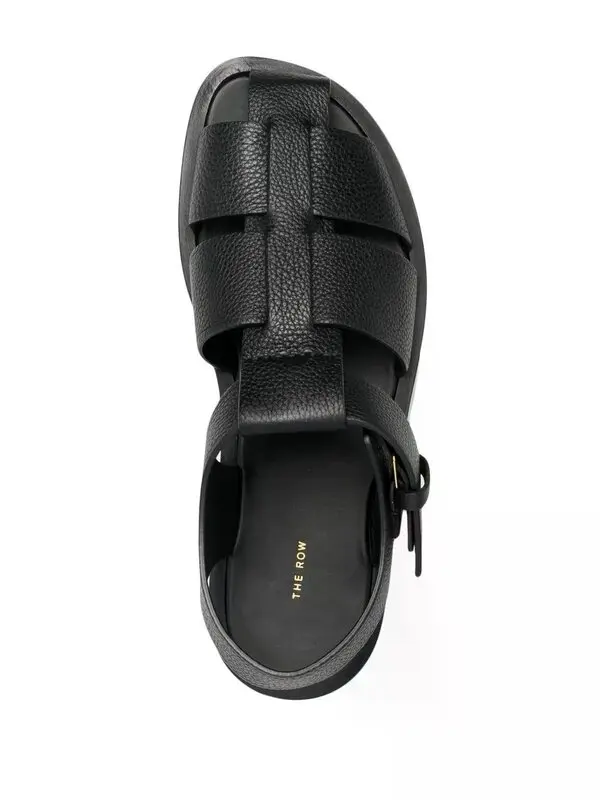 THE ROW Fisherman Leather Sandals - Black