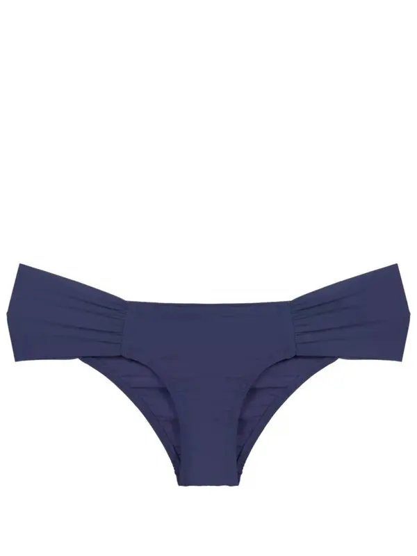AMIR SLAMA Gathered Low-waisted Bikini Bottoms - Blue