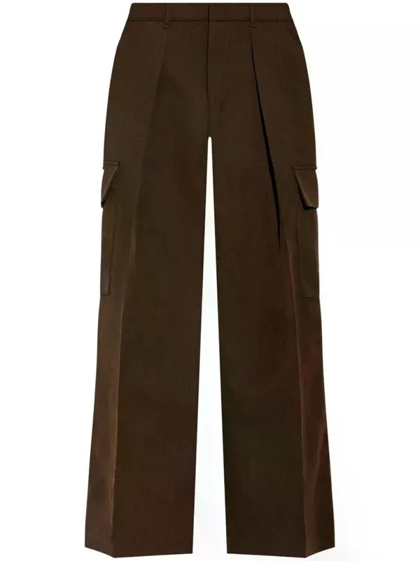 Burberry Pleat-detail Wool Cargo Trousers
