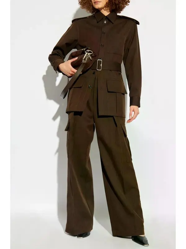 Burberry Pleat-detail Wool Cargo Trousers