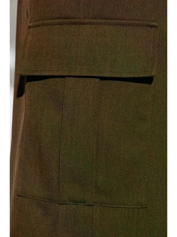 Burberry Pleat-detail Wool Cargo Trousers