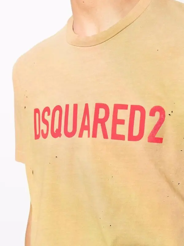 Dsquared2 Logo-print Short-sleeve T-shirt - Neutrals