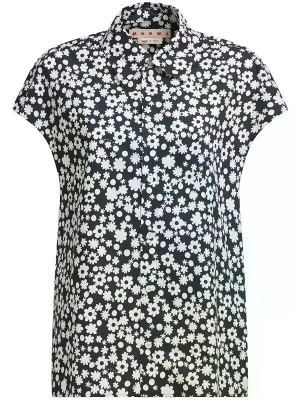 Marni Floral-print Shirt - Black
