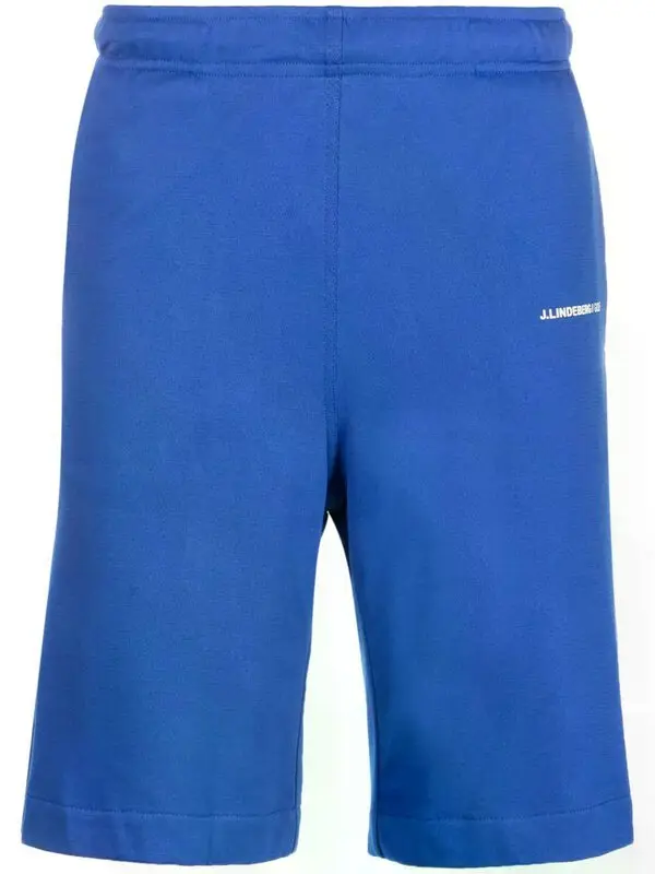 J. Lindeberg Logo-print Elasticated-waistband Shorts - Blue