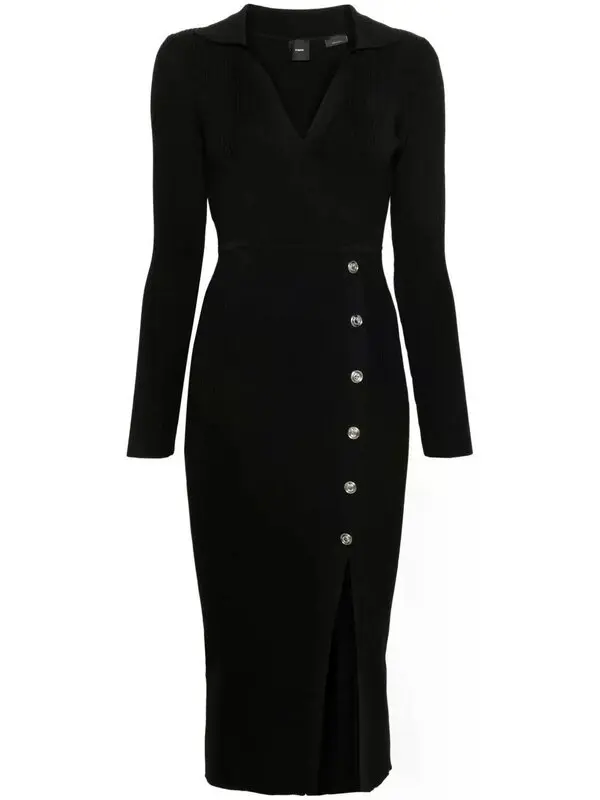 Pinko Fine-ribbed Midi Dress