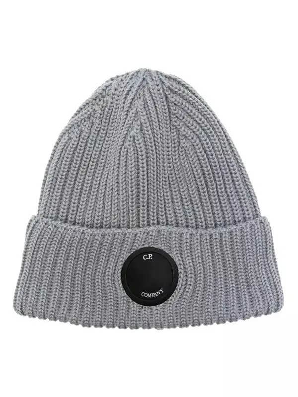 C.P. COMPANY Lens Detail Beanie Hat - Grey
