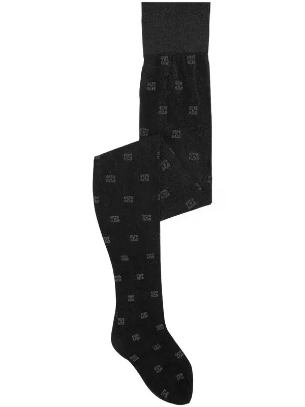 GANNI Embroidered-logo Socks - Black