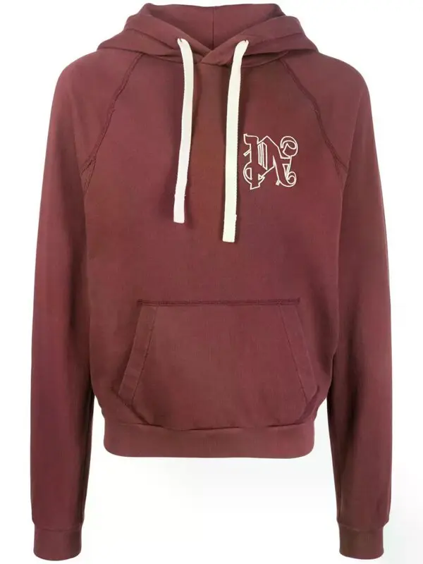 Palm Angels Monogram-embroidered Cotton Hoodie