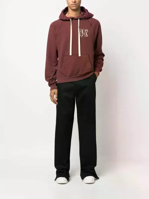 Palm Angels Monogram-embroidered Cotton Hoodie
