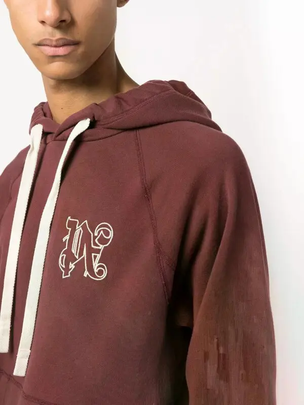 Palm Angels Monogram-embroidered Cotton Hoodie
