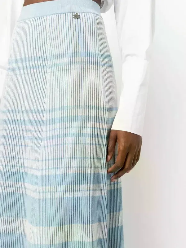 Elisabetta Franchi Striped Ribbed Midi Skirt