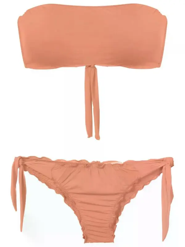 AMIR SLAMA Gathered-detail Bandeau Bikini - Neutrals