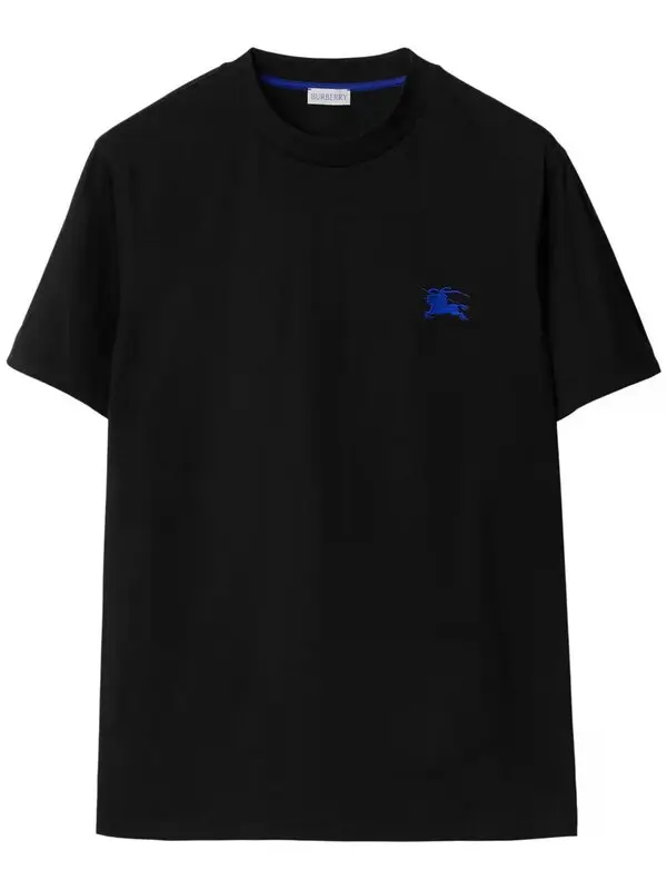Burberry Embroidered Cotton T-shirt - Black