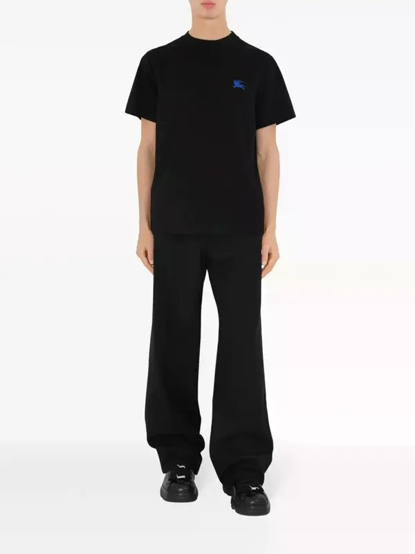 Burberry Embroidered Cotton T-shirt - Black