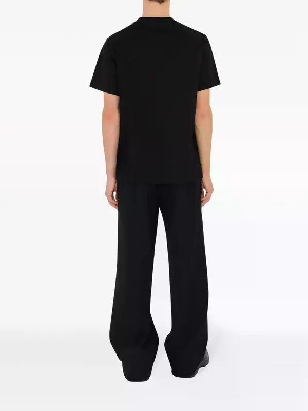 Burberry Embroidered Cotton T-shirt - Black