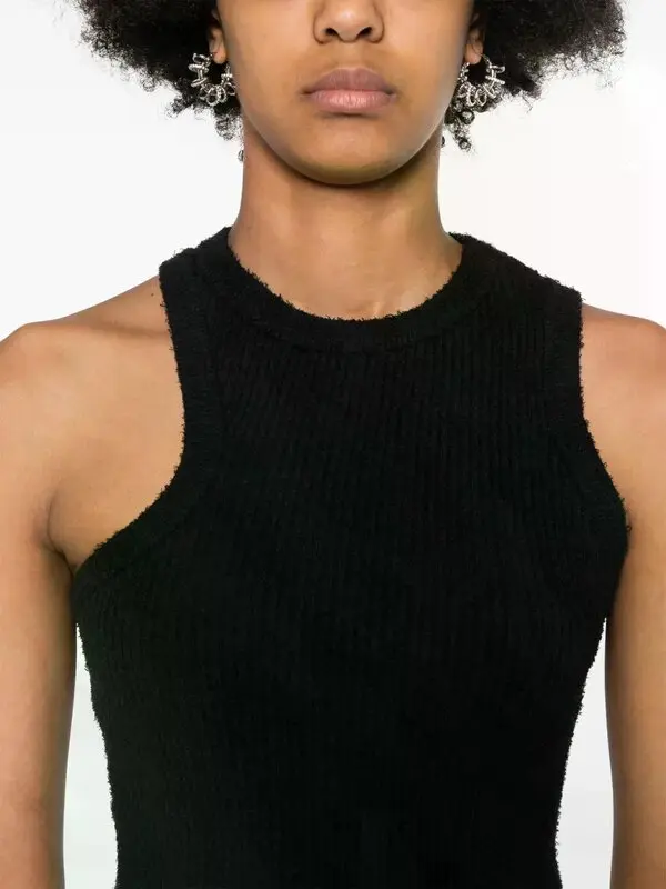 Axel Arigato Ribbed Knit Asymmetric Tank Top