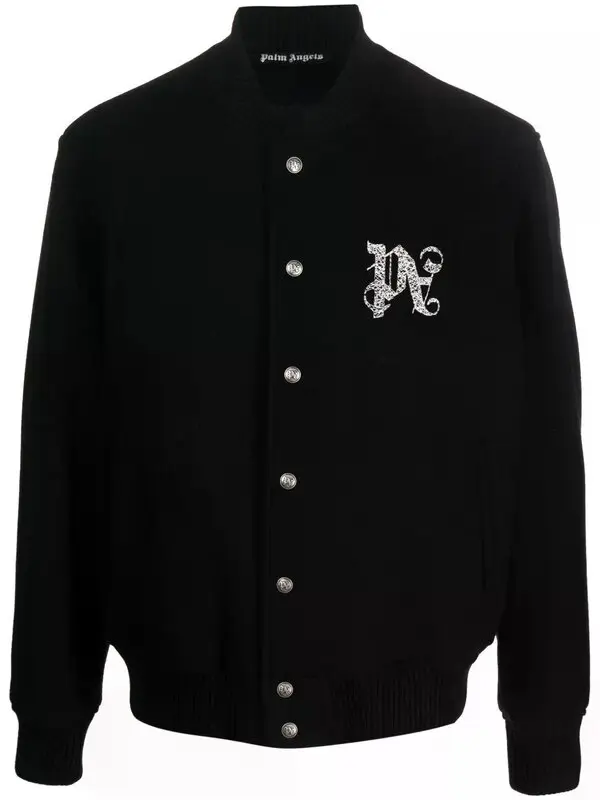 Palm Angels Monogram-embroidered Bomber Jacket