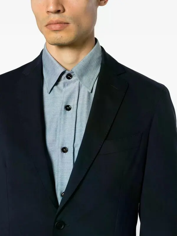 BOSS Notched-lapels Single-breasted Blazer - Blue