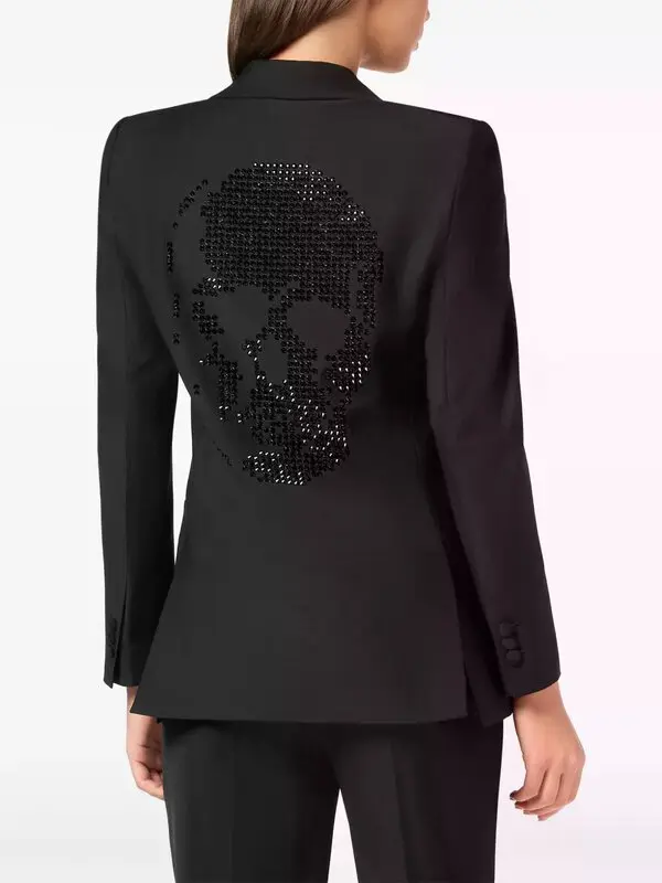 Philipp Plein Skull-strass Wool Blazer