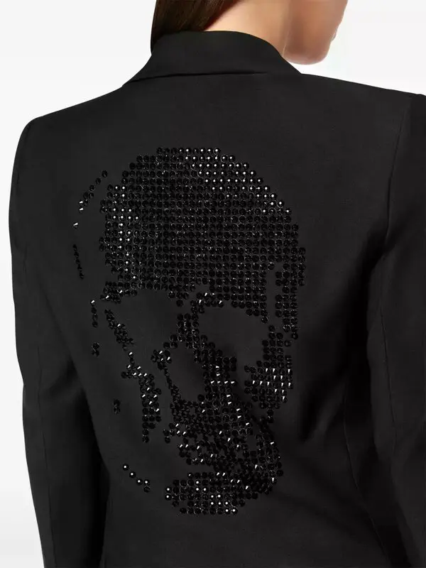 Philipp Plein Skull-strass Wool Blazer