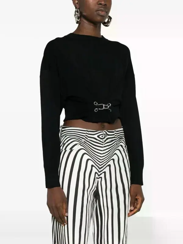 Moschino Hook-detail Cropped Sweatshirt