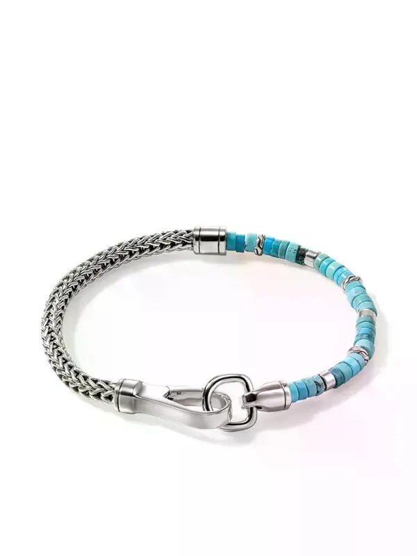 John Hardy Sterling Turquoise Heishi Bead Bracelet - Silver