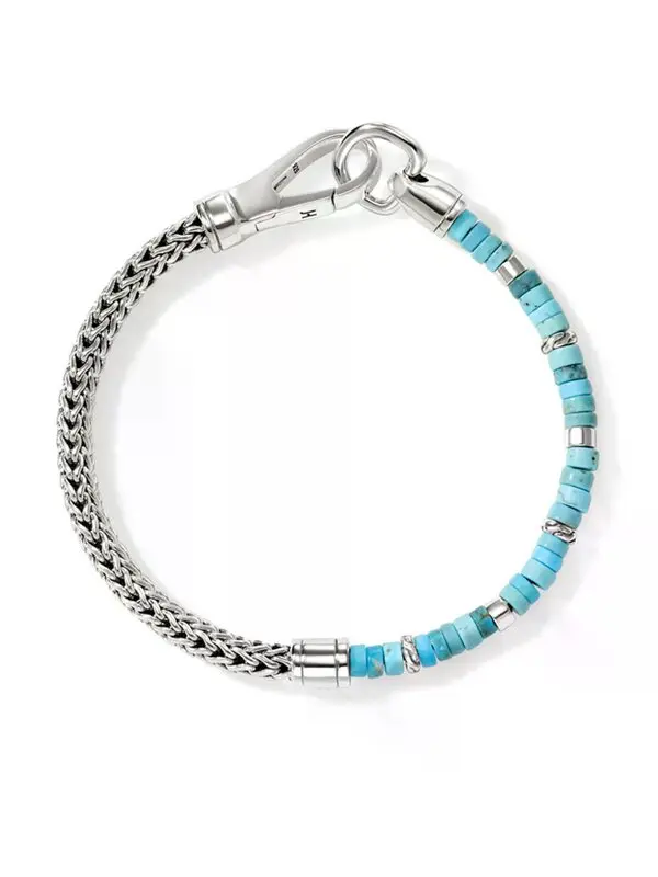 John Hardy Sterling Turquoise Heishi Bead Bracelet