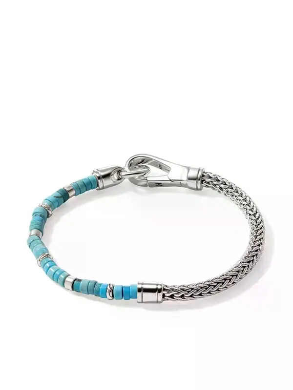 John Hardy Sterling Turquoise Heishi Bead Bracelet