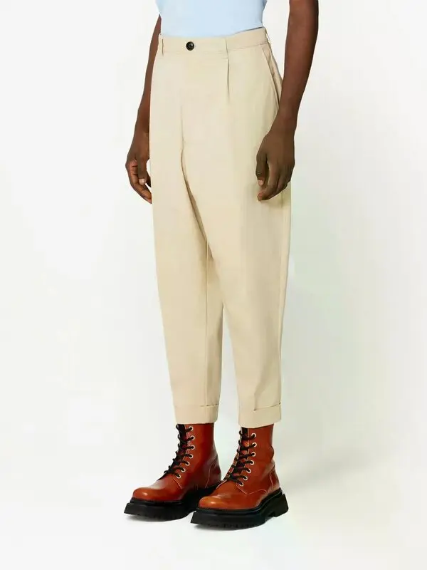 AMI Paris Drop-crotch Cropped Trousers