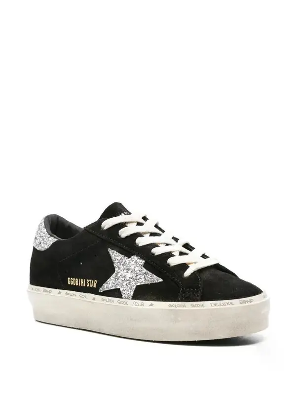 GOLDEN GOOSE Hi Star Suede Sneakers With Glitter Star Detail