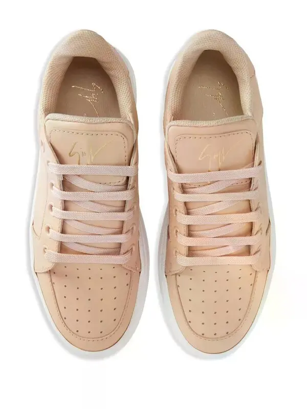 GIUSEPPE ZANOTTI Calf-leather Lace-up Sneakers - Neutrals