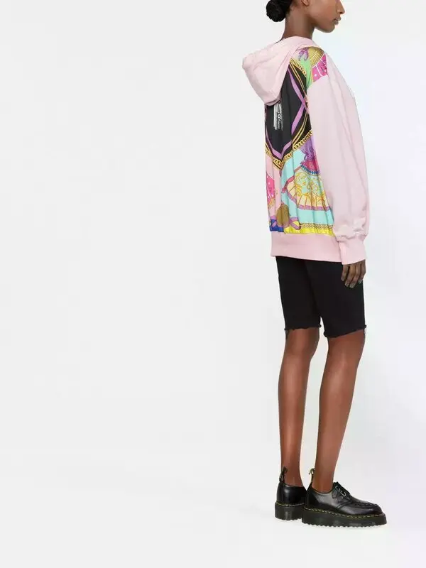 Versace Panelled Print Hooded Sweatshirt