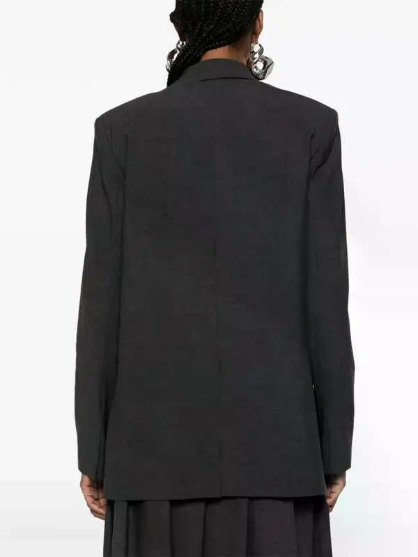 Fabiana Filippi Double-breasted Merino Wool Blazer - Grey